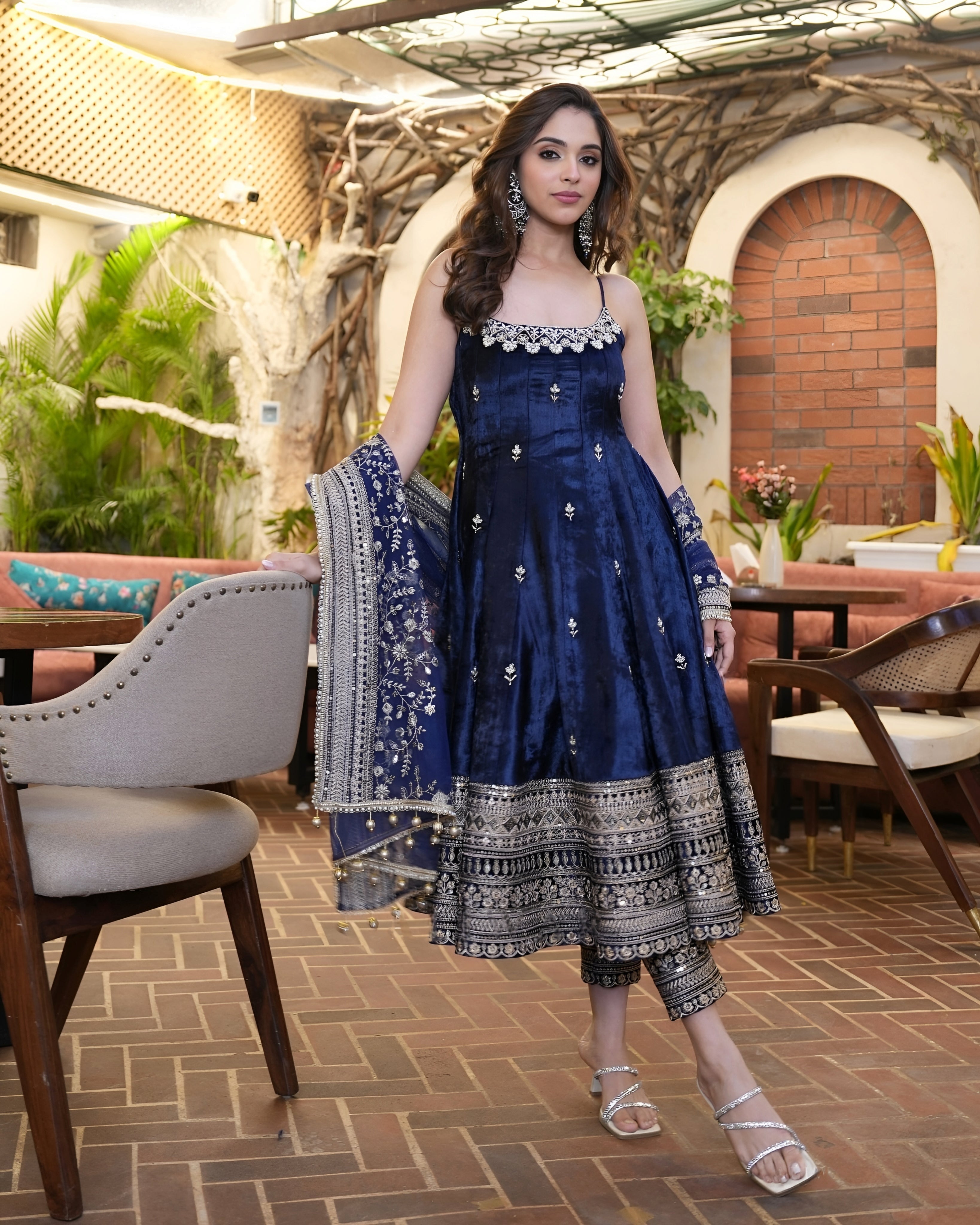 Alveera Premium Quality Blue shades Anarkali Suit Set – Liksha Clothing
